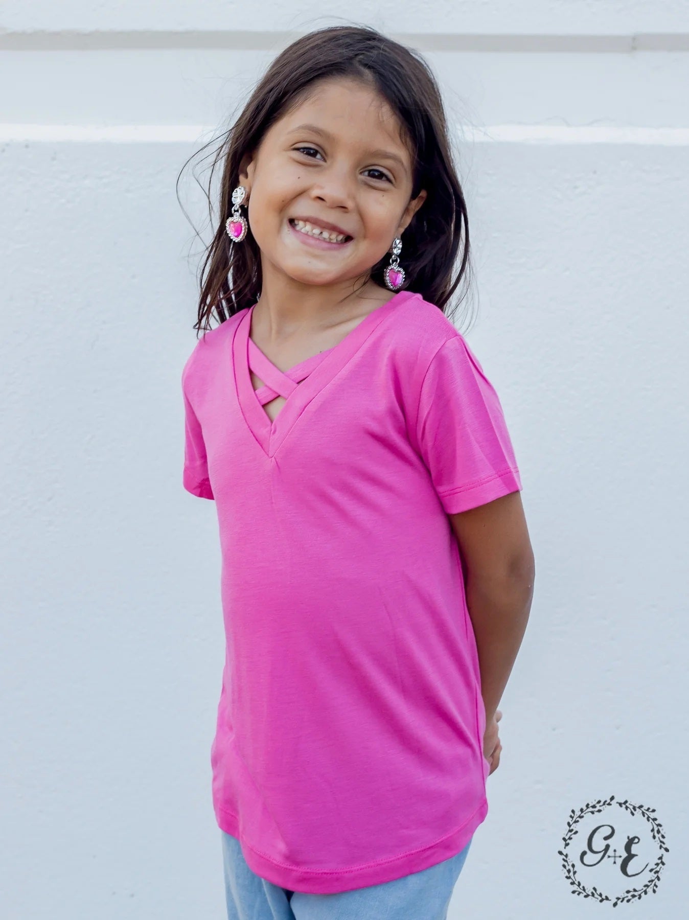 Girls Tangled V-Neck Basics*Pink | Anomaly Boutique